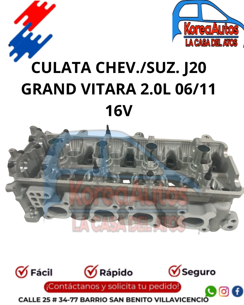 CULATA CHEVROLET O SUZUKI J20 GRAND VITARA 2.0 16V | Koreautos